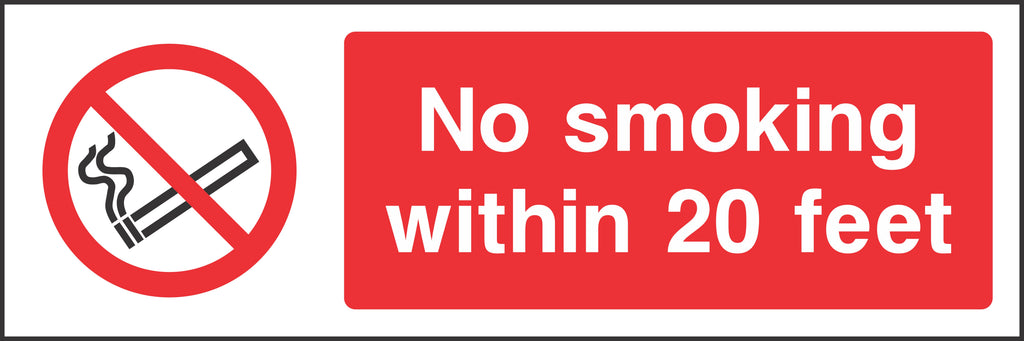 No smoking within 20 feet Sign – Sticky Business